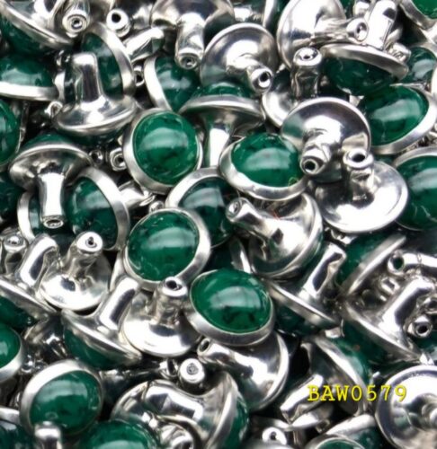Kancing Rivets punk studs spike 10 mm warna dark green isi 12 set ...